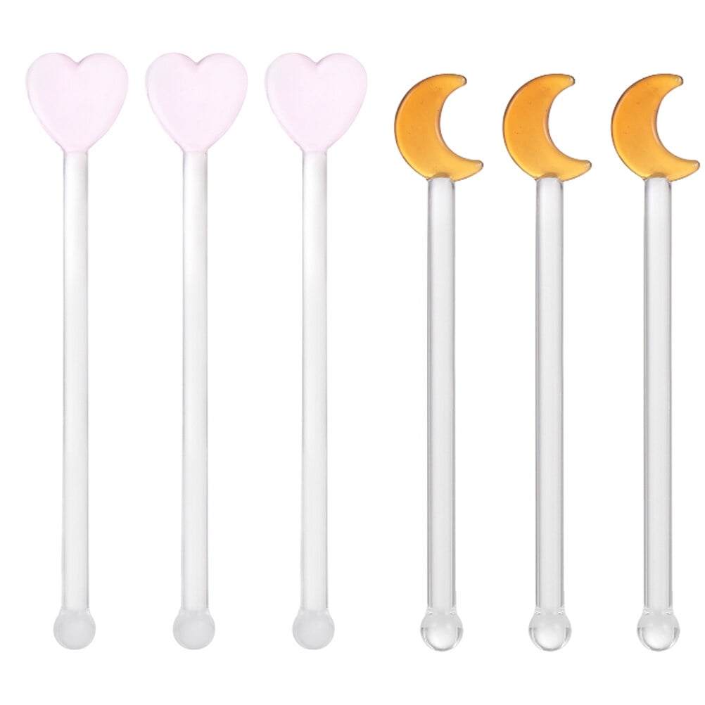SEWACC Stirring Sticks For Drinks Glass Delicate Design 6Pcs 4.7x1x0 ...