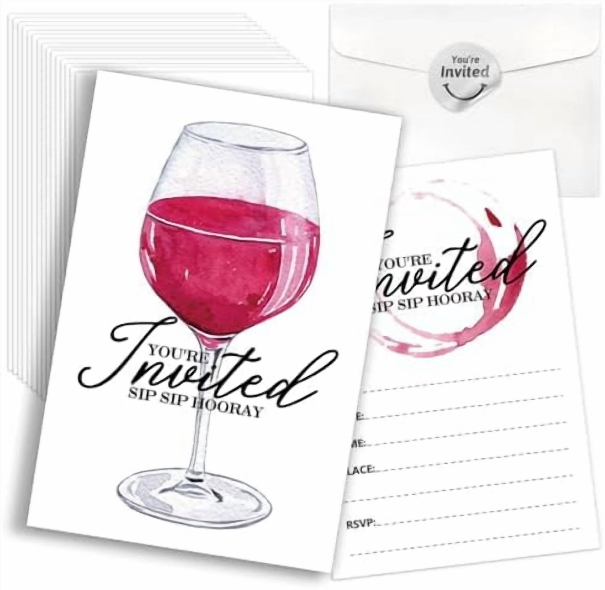 Wine Tasting Party Double-Sided Shaped Fill-In Invitations card 15 ...