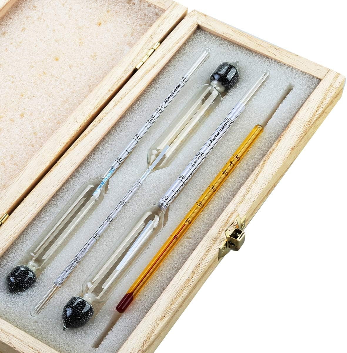 Wine Tester with Thermal Meter Calibration, Portable Alcohol Hydrometer ...