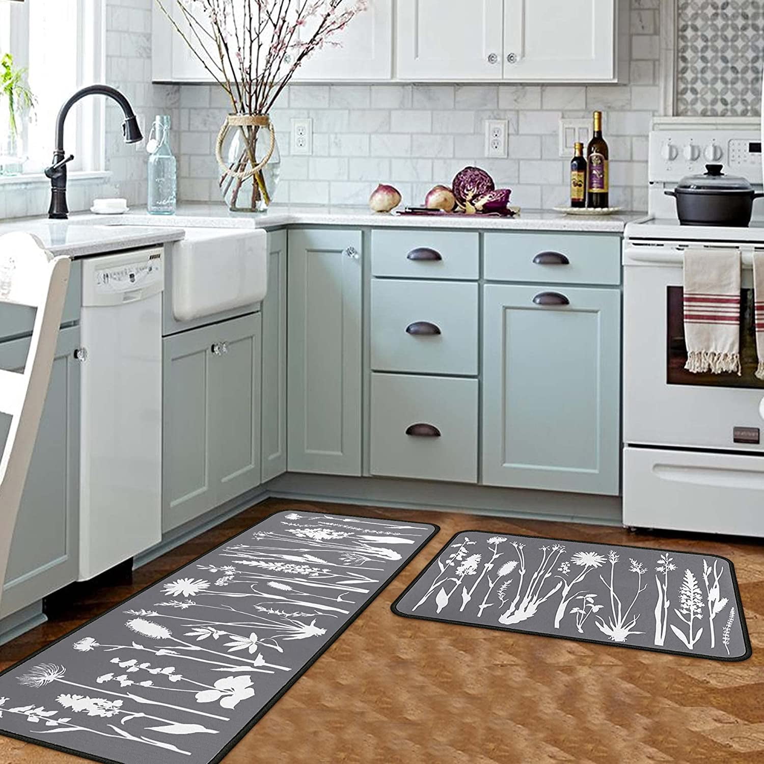 Wine Themed Kitchen Rug and Mats Non Skid Washable, Durable and Easy to ...