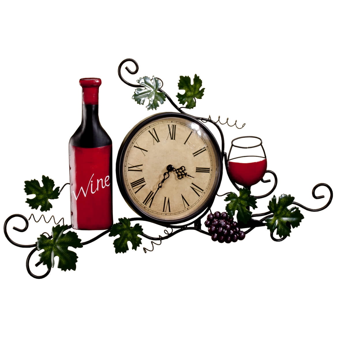 Large Kitchen & Dining Room Novelty Wine Wall Clock with Battery ...