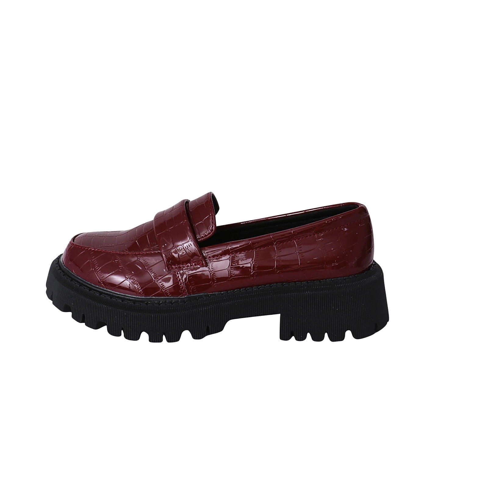 Wine Womens Ankle Boots Comfortable Leather Low Heel Round Toe Casual ...