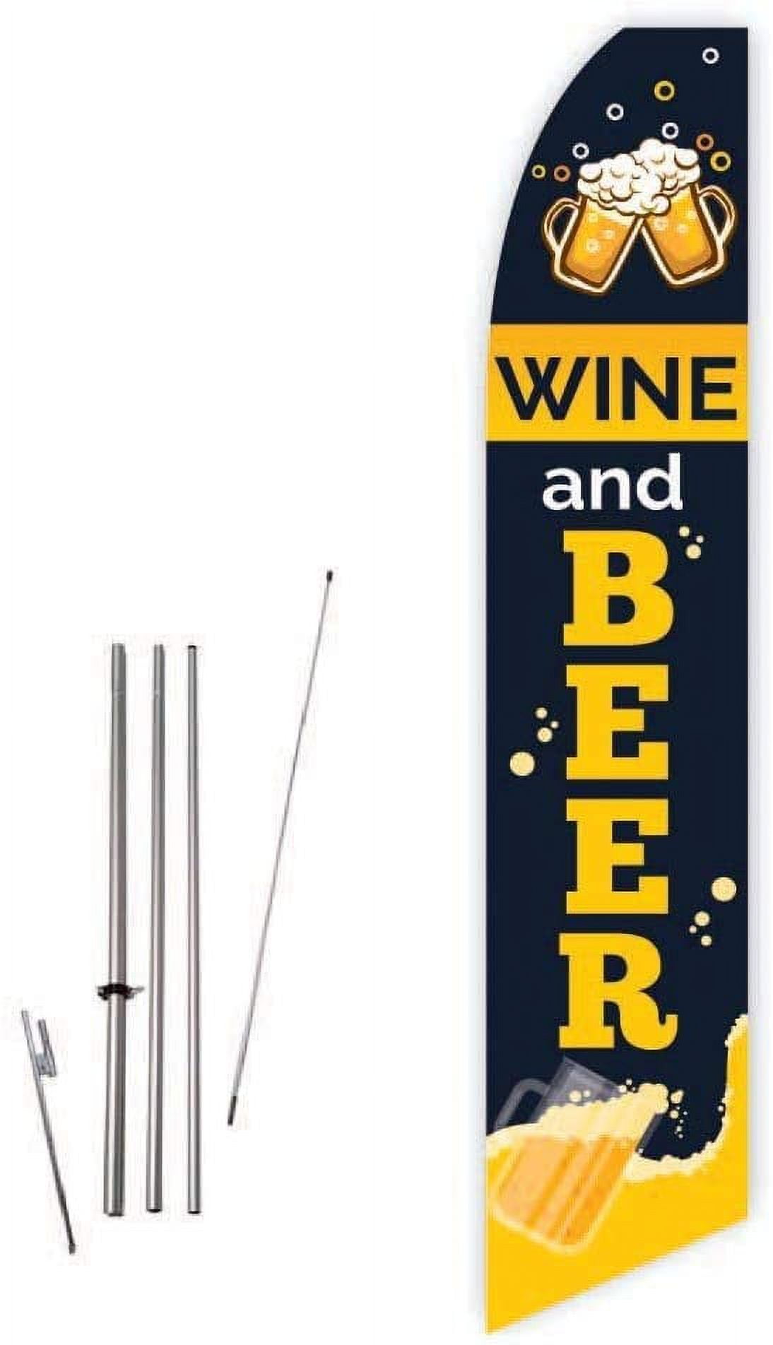 Wine and Beer Black Super Novo Feather Flag - Complete with 15ft Pole ...
