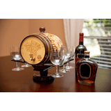 Wine and Whiskey Barrel With Rotating Glass Rack , Handmade and ...