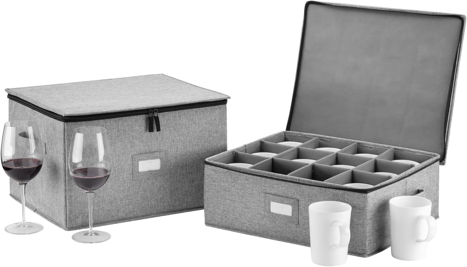 Wine cup storage and cup storage box - a set of 2 stackable containers ...