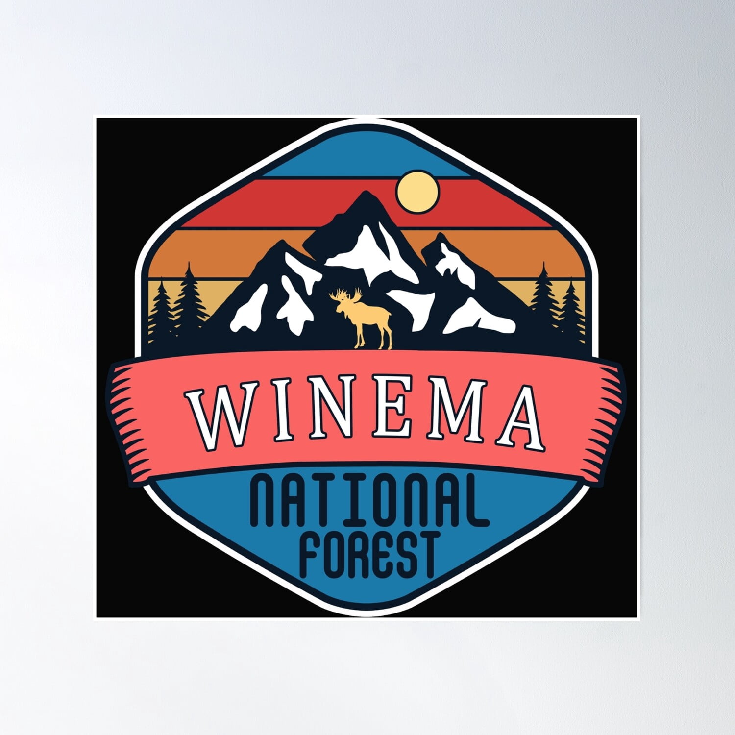 Winema National Forest Poster Wall Art, Modern Wall Decor, 24x24 ...
