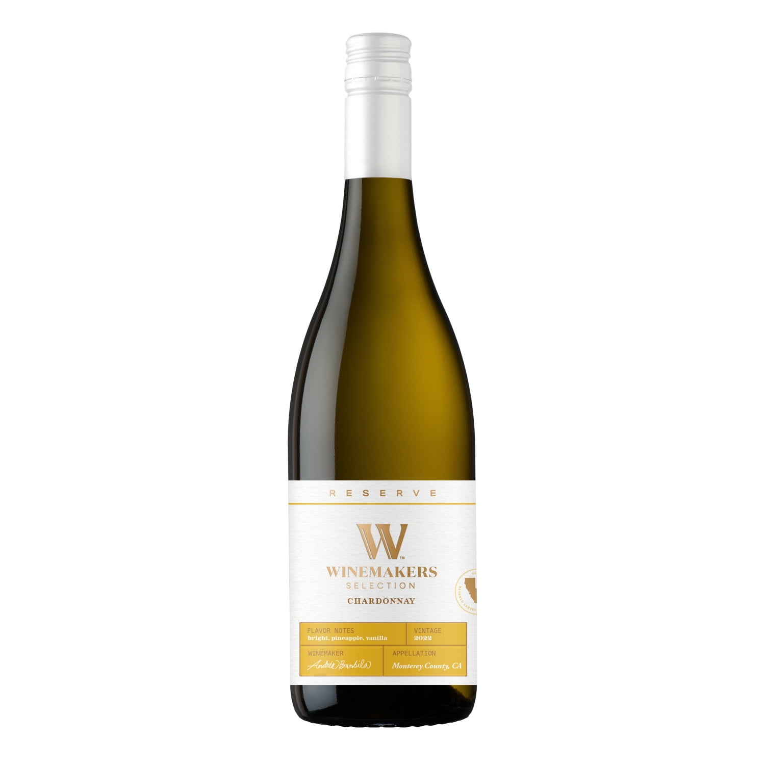 Winemakers Selection Reserve Chardonnay California White Wine, 750 ml ...