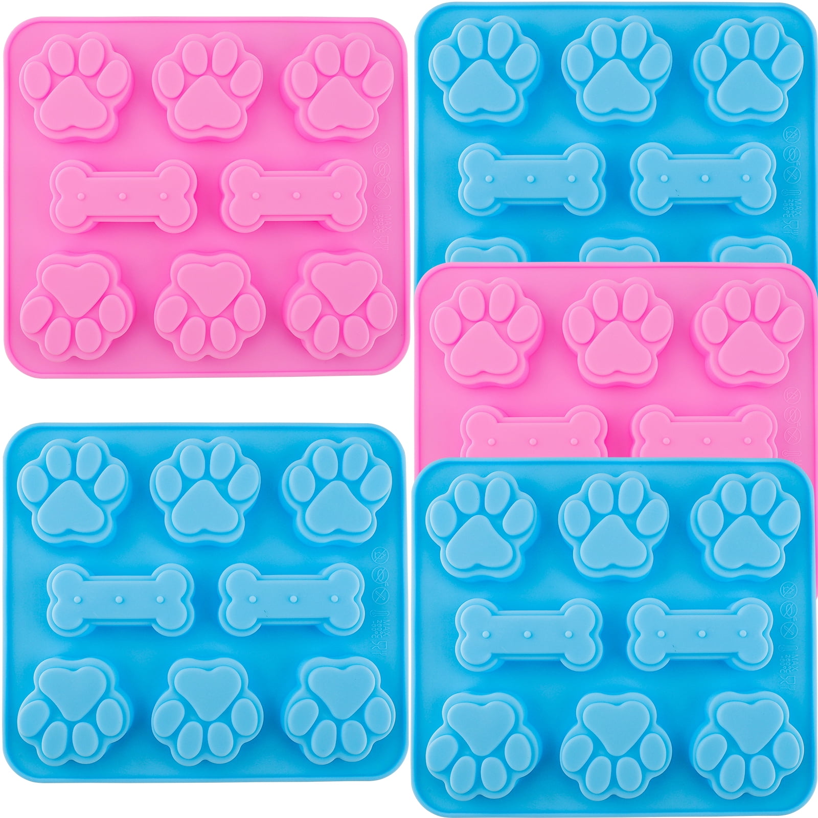 Winerming Silicone Molds Puppy Dog Paw and Bone, Non-Stick Food Grade ...