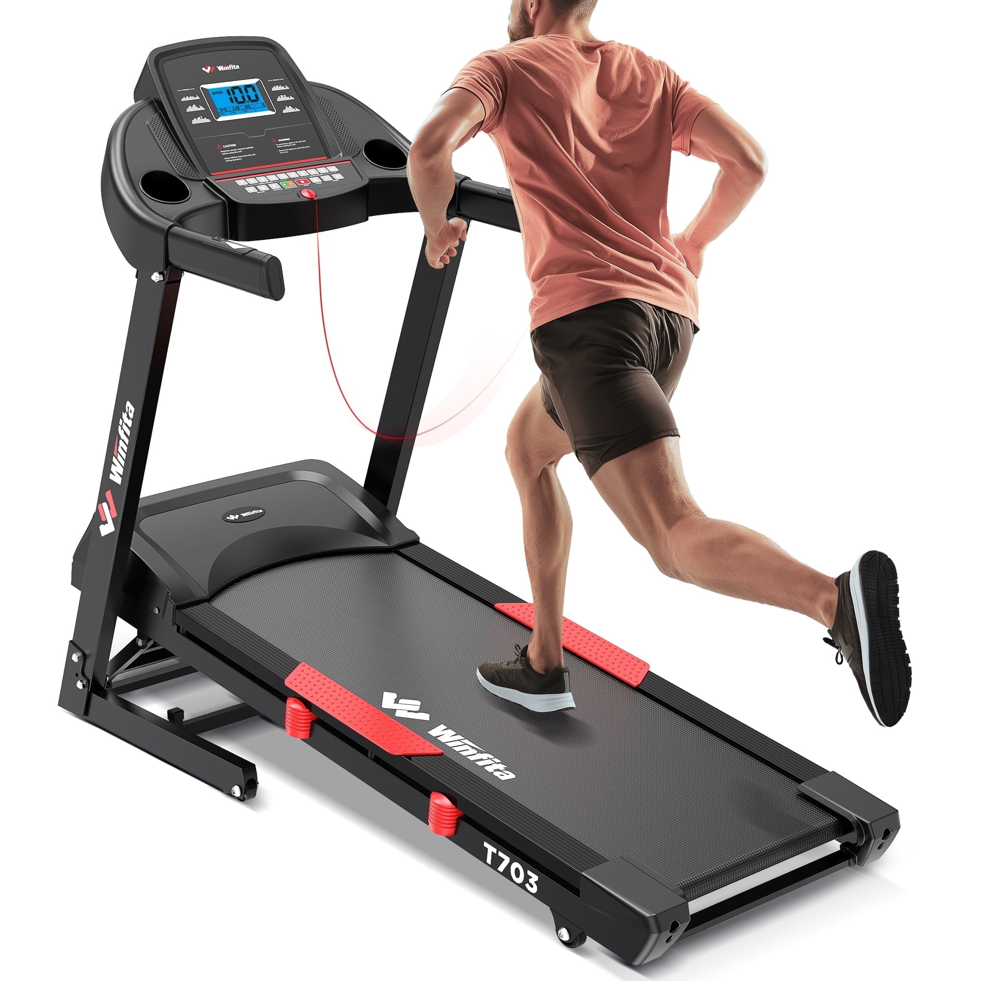 Treadmill 300 lb Capacity, 4 HP Automatic Incline Treadmill with APP ...