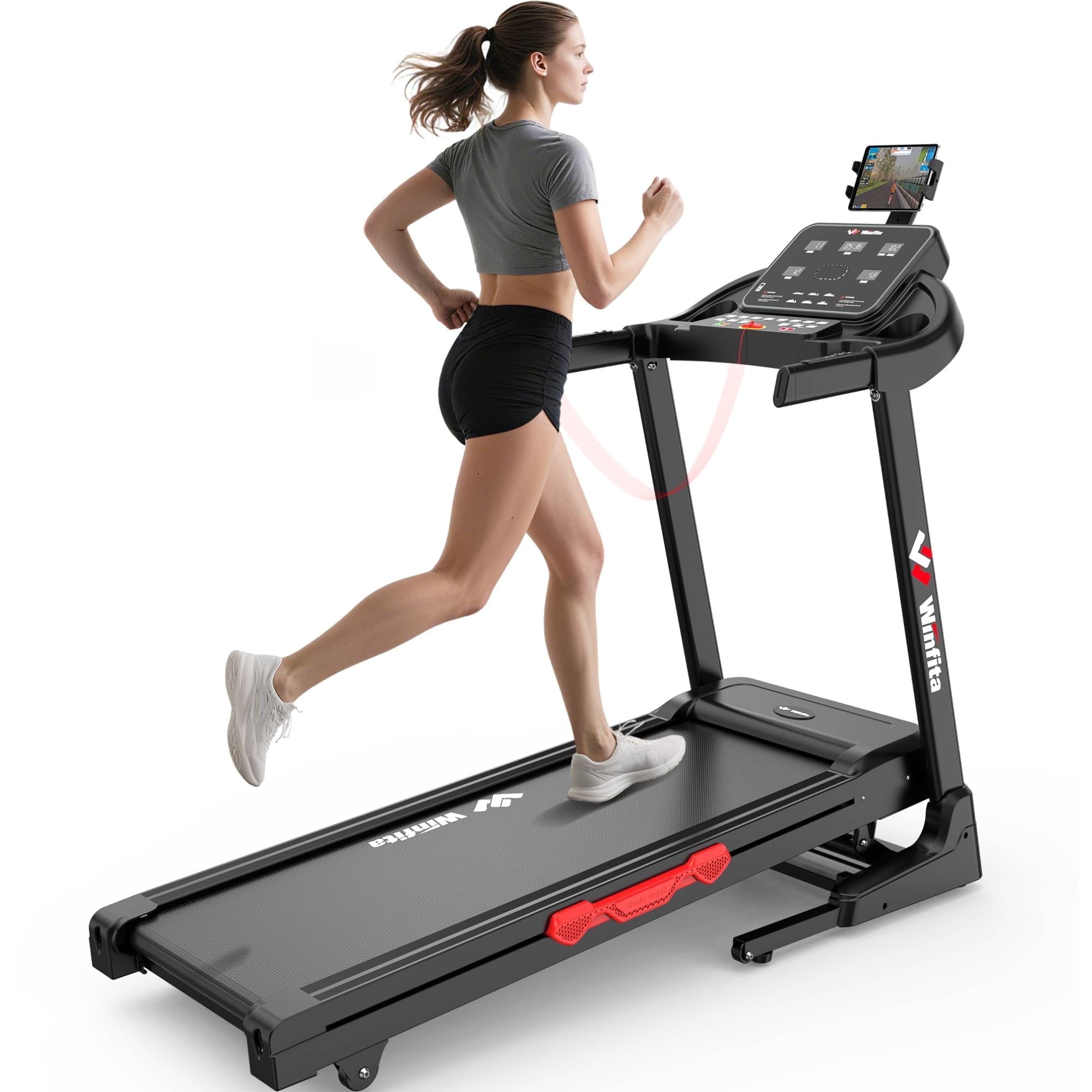 Treadmill with Auto Incline, 17" Incline Treadmill for Home, Compact ...