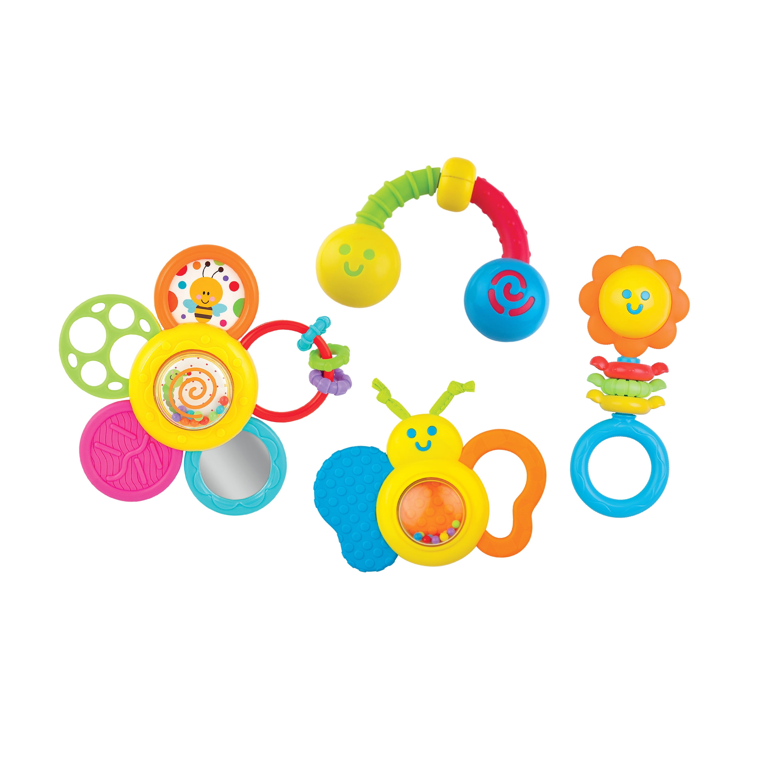 Winfun Garden Pals Rattle Set flower, Caterpillar, Butterfly and Daisy ...