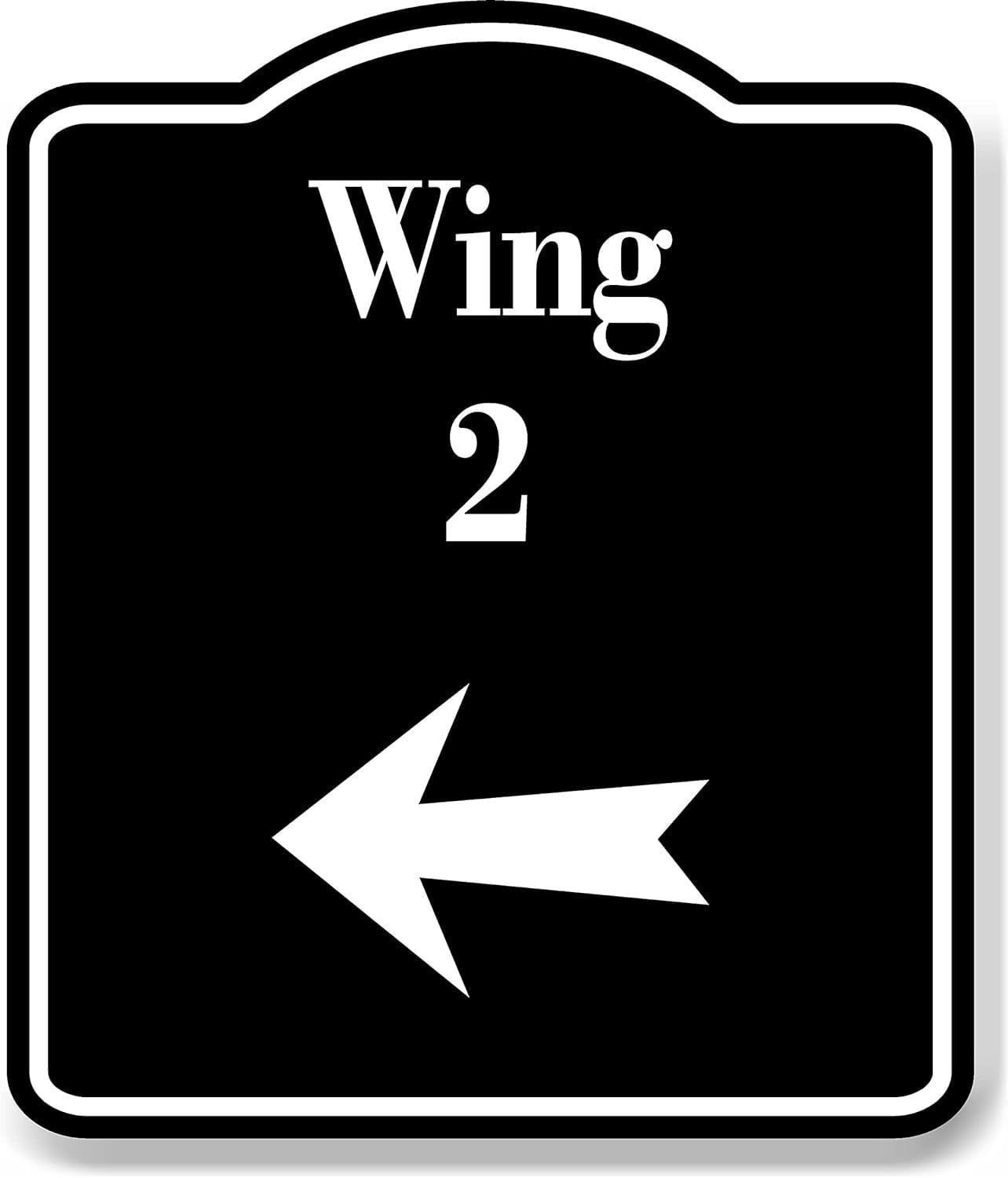 Wing 2 Left Arrow BLACK Aluminum Composite Sign, 8.5"x10" - Walmart.com