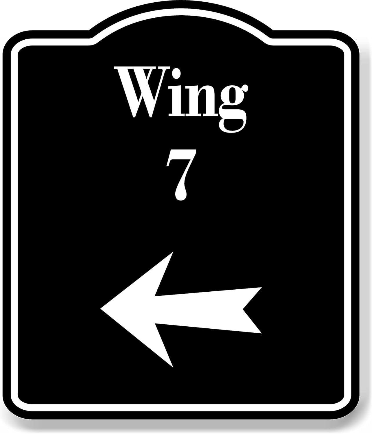 Wing 7 Left Arrow BLACK Aluminum Composite Sign, 8.5"x10" - Walmart.com