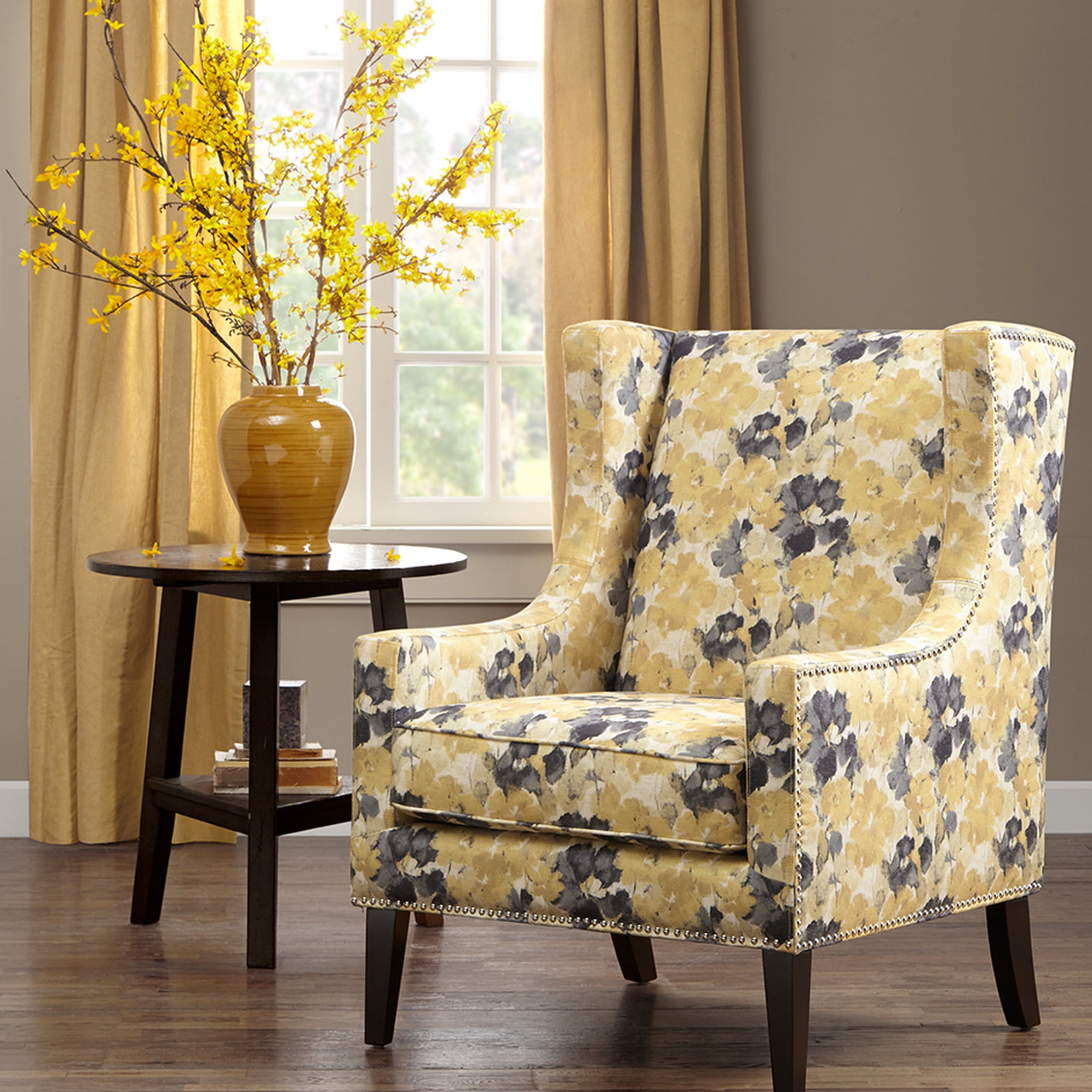 Wing Chair: Birch Legs With Finish, Winged Track Arms, Accents ...