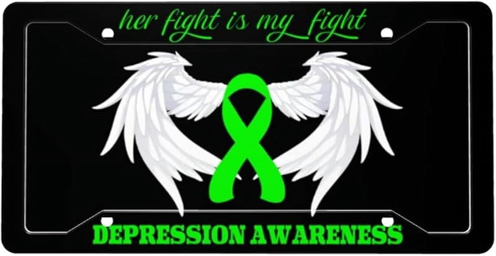 Wing Cross Mental Health Awareness Front License Plate and License ...