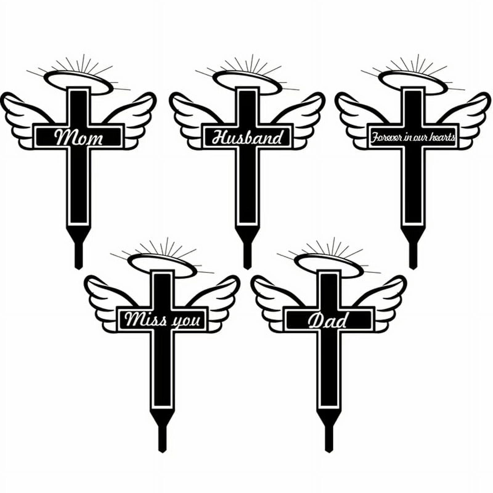 Wing Garden Stake Grave Cemetery Decoration Cemetery Memorial Cross ...