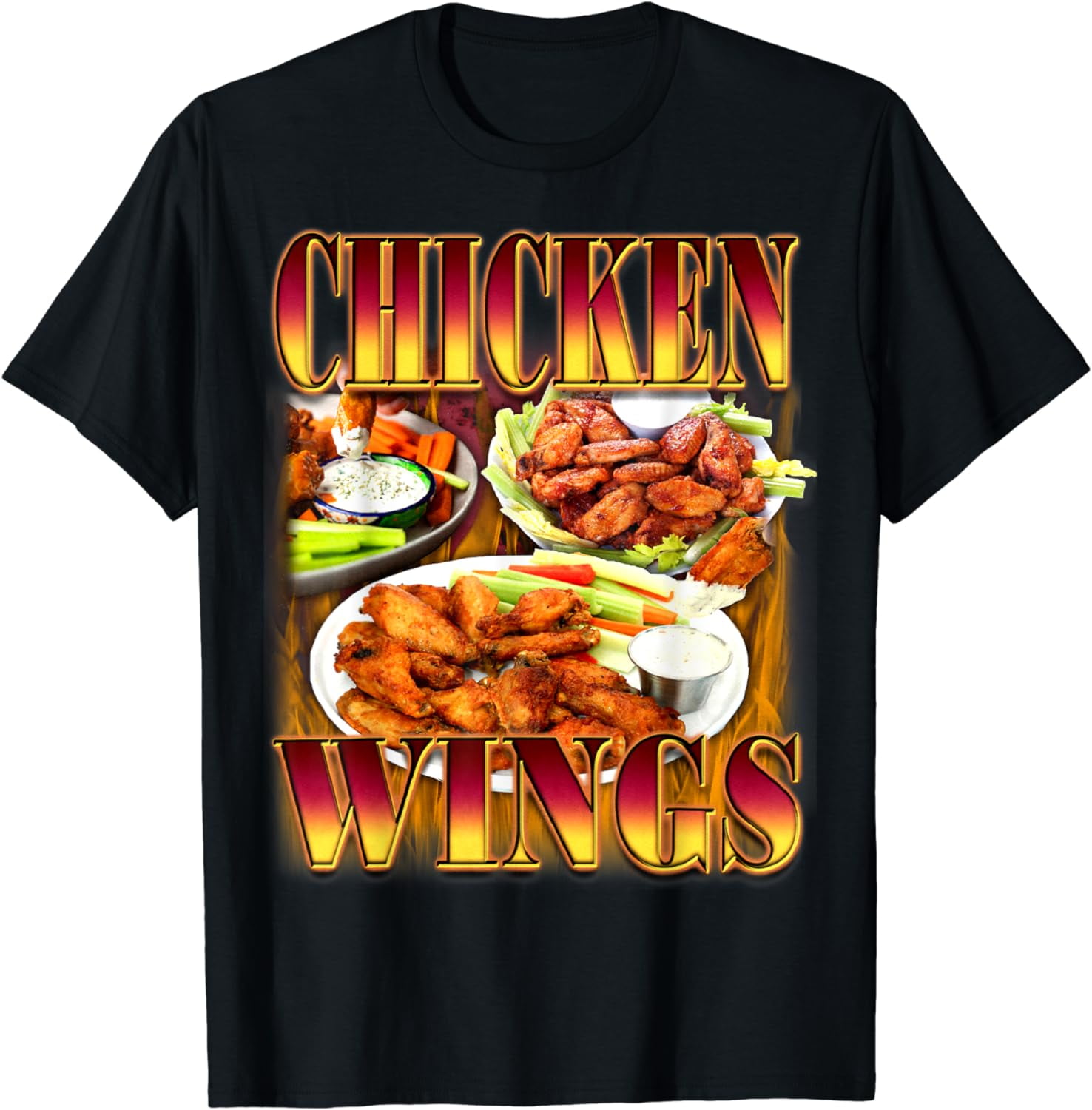 Wing Lover Bootleg Rap CDs Aesthetic 90s Funny Chicken Meme T-Shirt ...