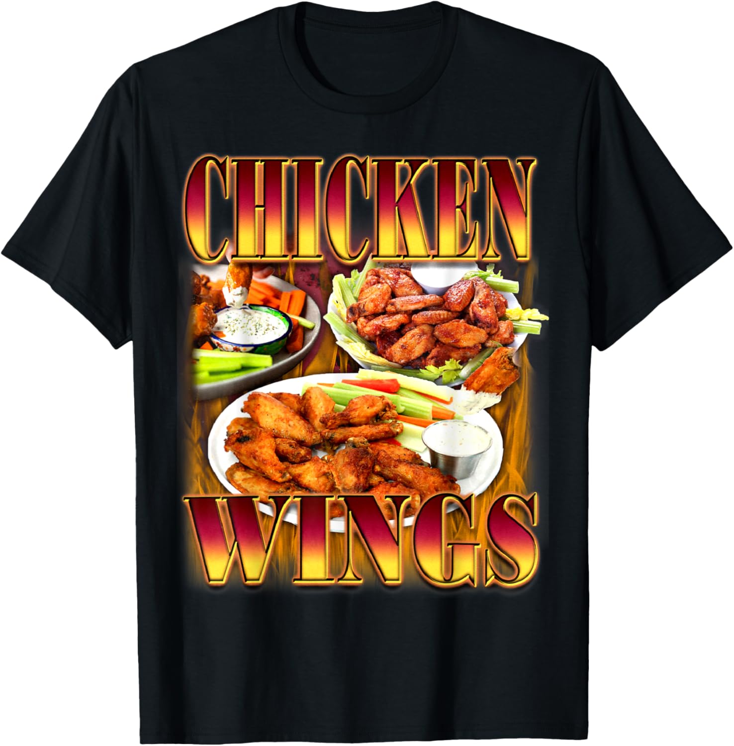 Wing Lover Bootleg Rap CDs Aesthetic 90s Funny Chicken Meme T-Shirt ...