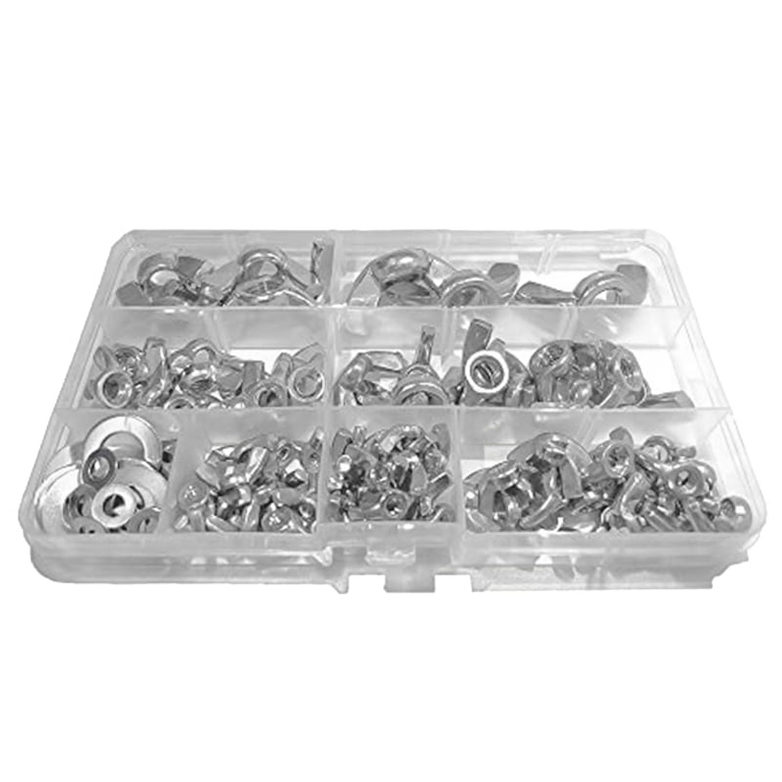 Wing Nut, 100Pcs Stainless Steel Nut Kit with 52 Washer Kit, Metric ...