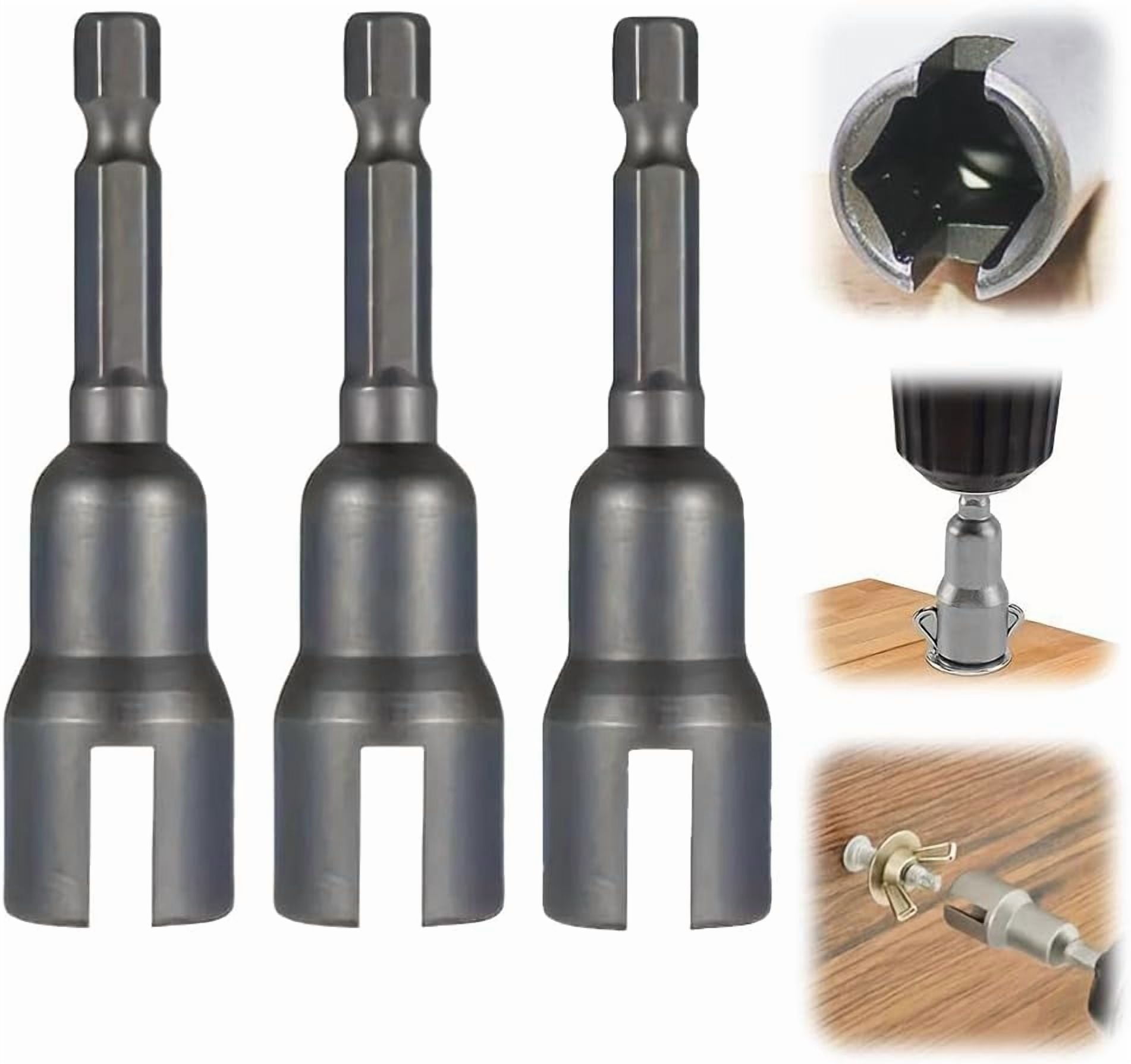 Wing Nut Driver Bit, 1/4" Hex Shank for Panel Nuts & Screws (Black, 3 ...