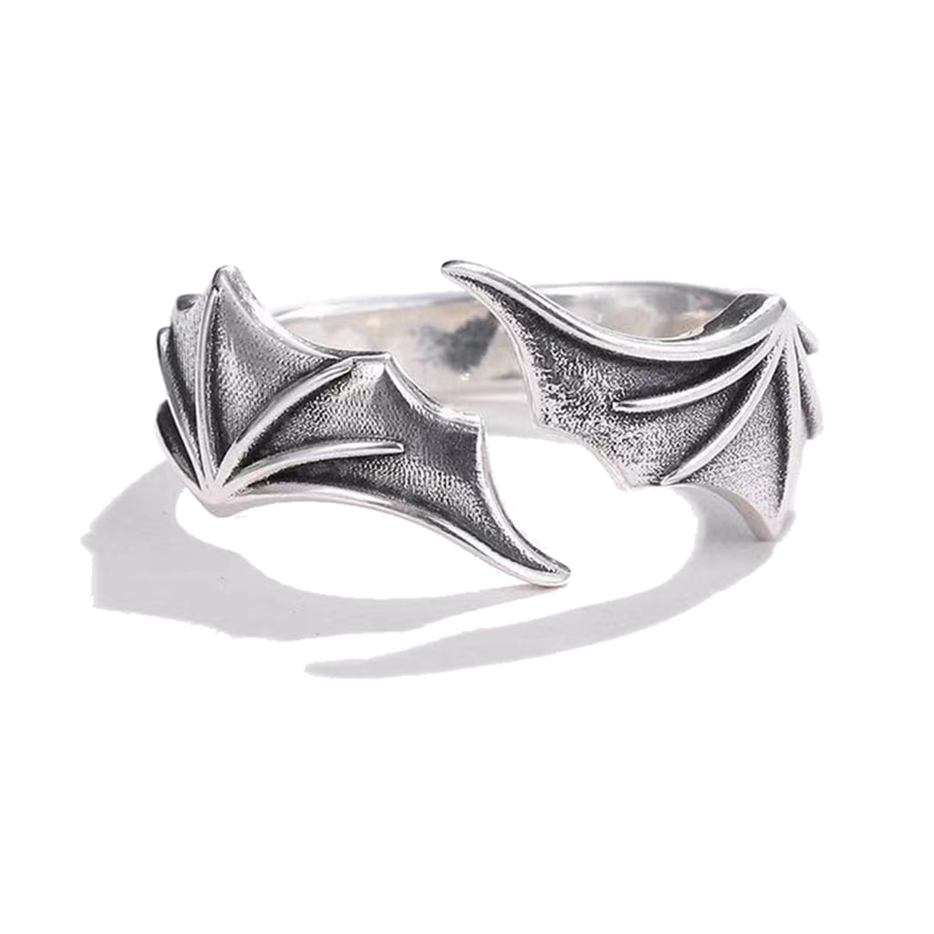 Wing Shaped Angel Ring Ins Vintage Opening Adjustable Boyfriend ...