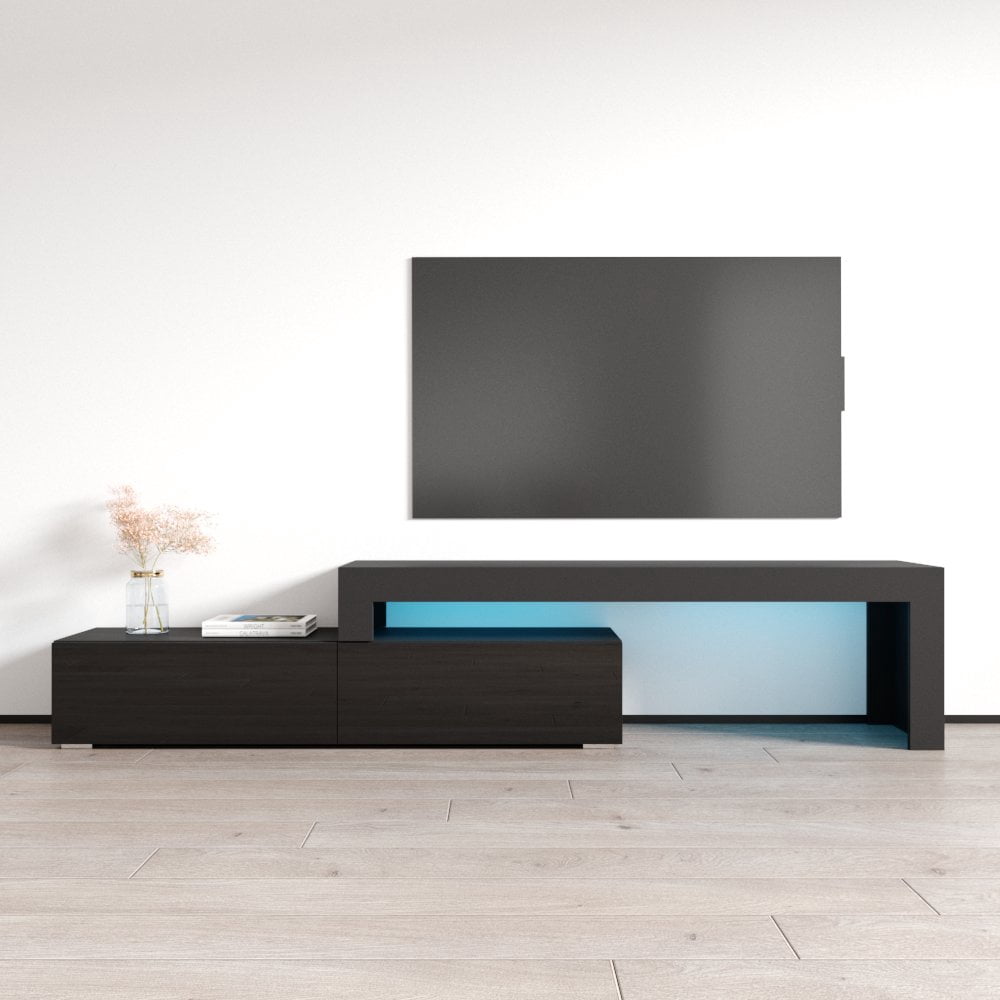 Wing TV Stand for TVs up to 90", Modern High Gloss 110" Entertainment ...