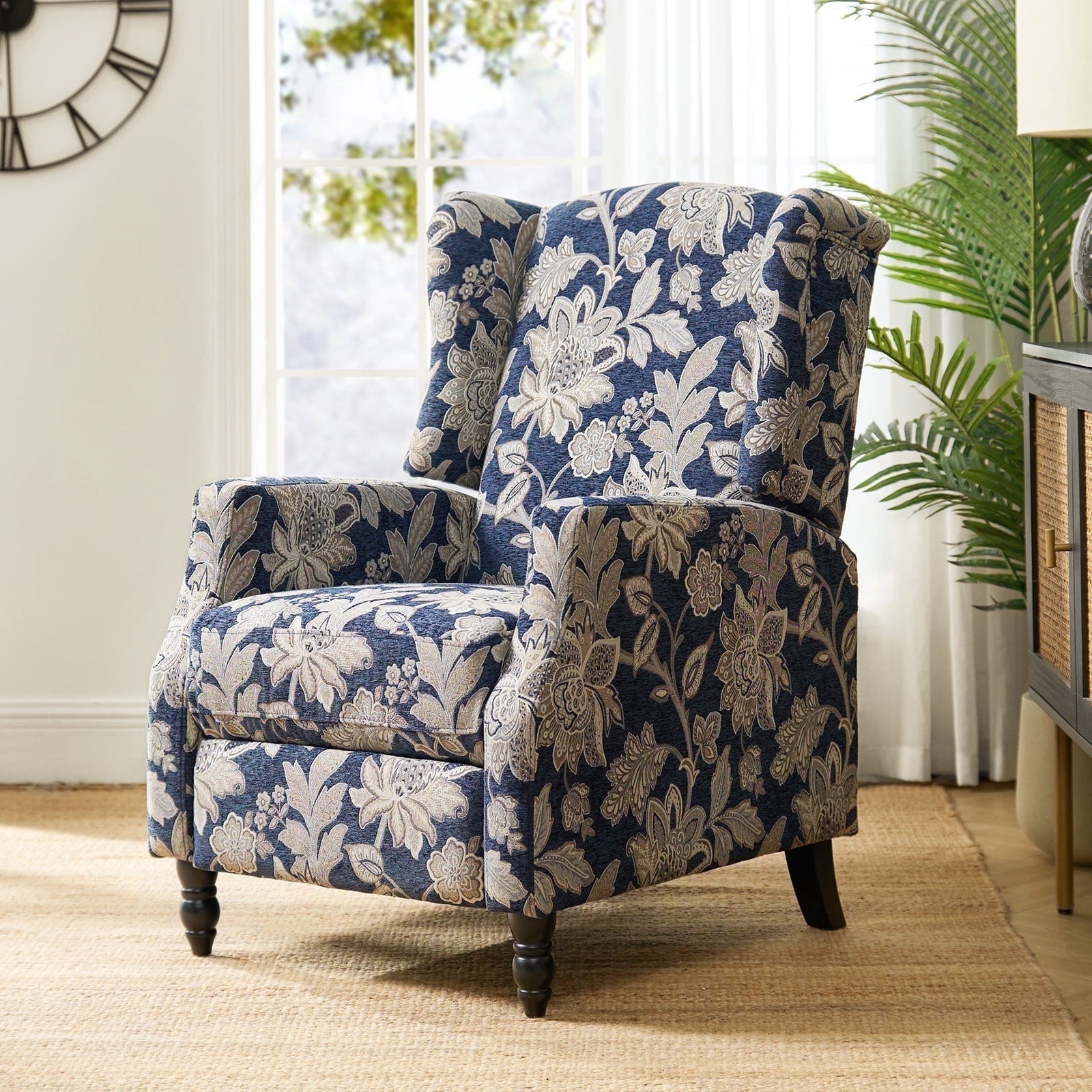 Mid Century Upholstered Wingback Recliner Armchair for Home & Garden ...