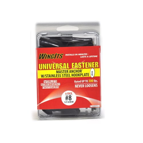 WingIts RC-MAWHP35-6 Master Hollow Wall Anchor, Black, 6 Count ...