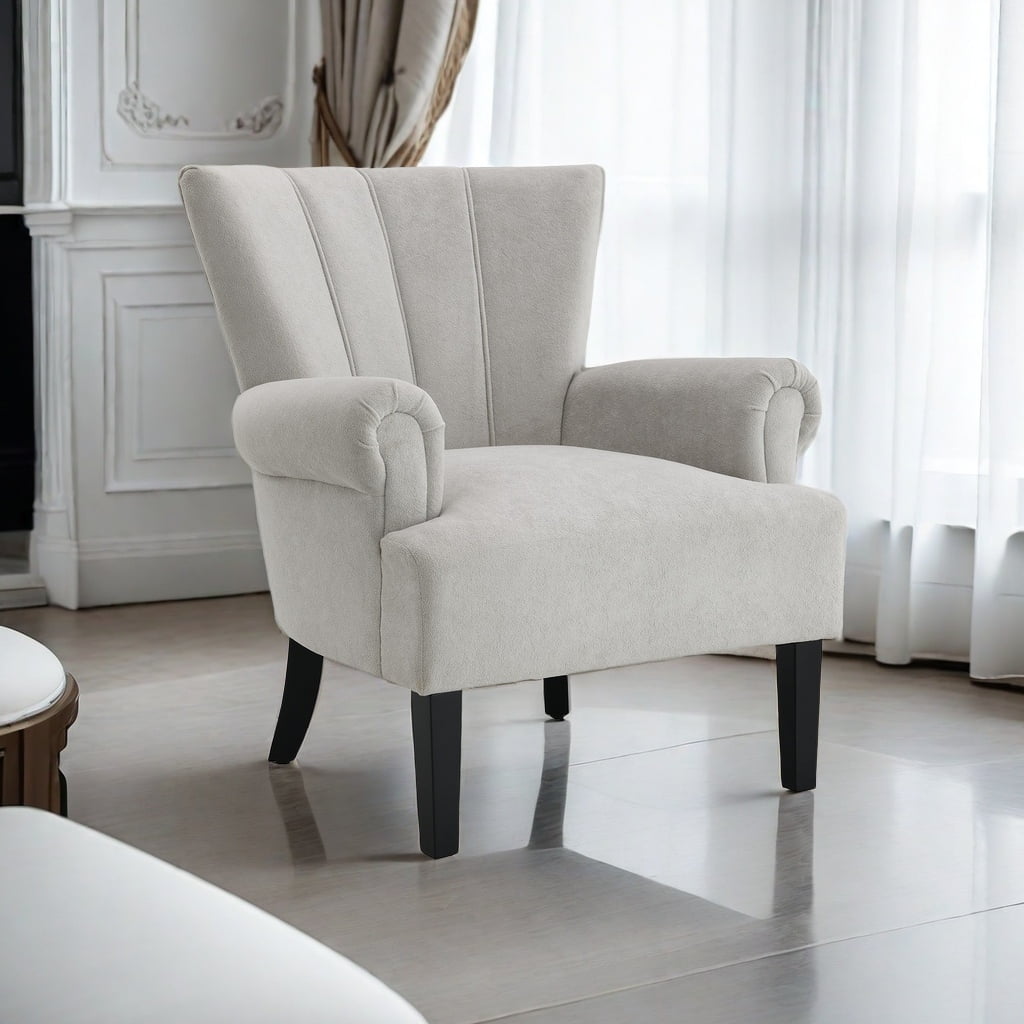 Wingback Armchair with High Backrest – Upholstered Wing Back Chair with ...