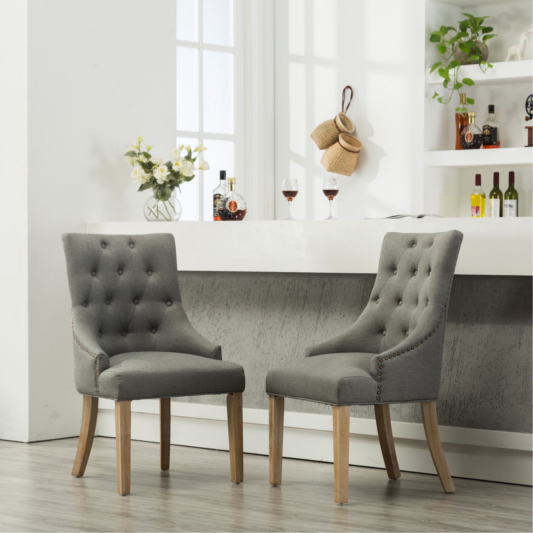 Wingback & Button Tufted Details - Formal Air Dining Chairs Set ...
