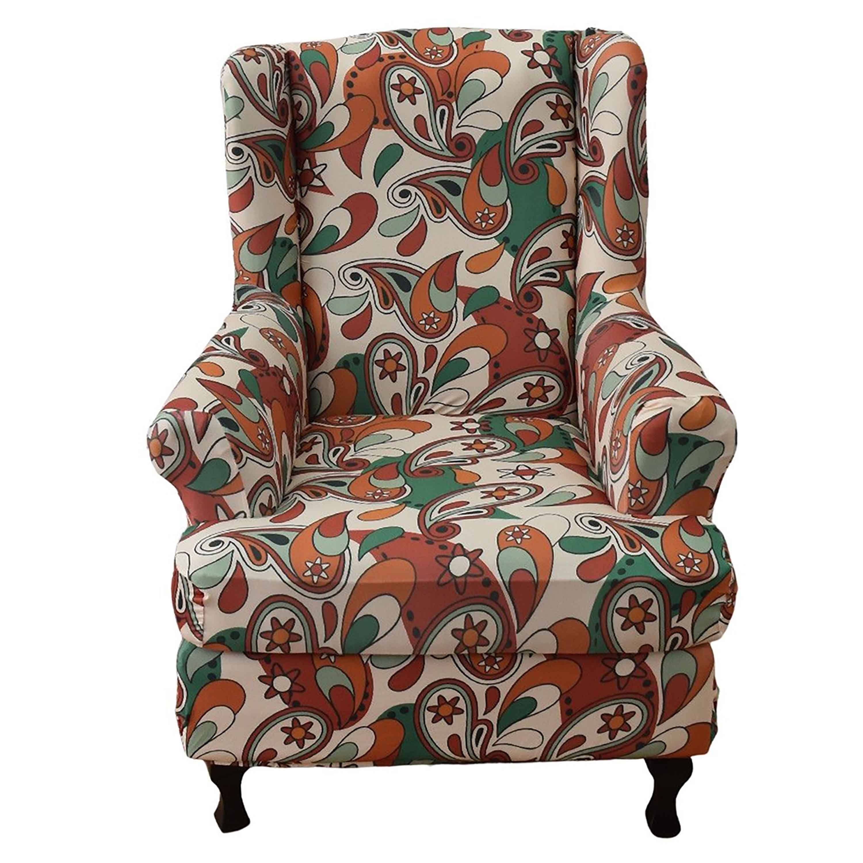 Wingback Chair Slipcover, wing back chair covers with arms, Stretch ...