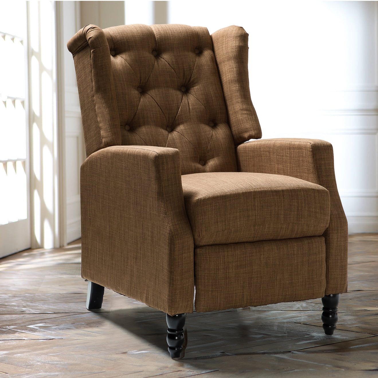 Accent Recliner Chair, Modern Button Tufted Wingback Push Back Recliner ...