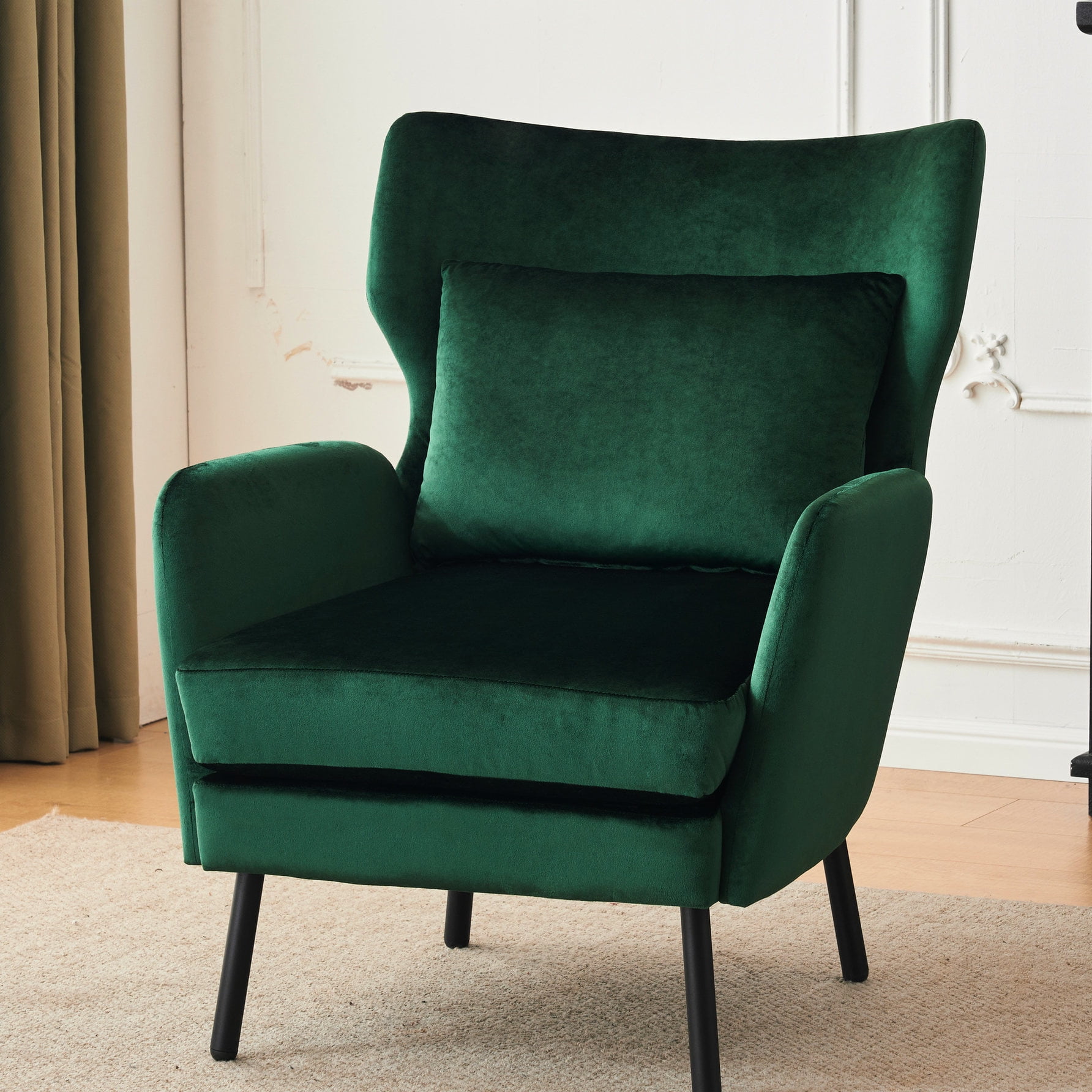Wingback with Curve / For Relaxing in Bedroom / Soft Velvet Touch ...