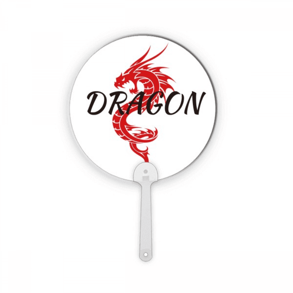 Winged Animal Myth Dragon East West Plastic Round Handheld Fan ...