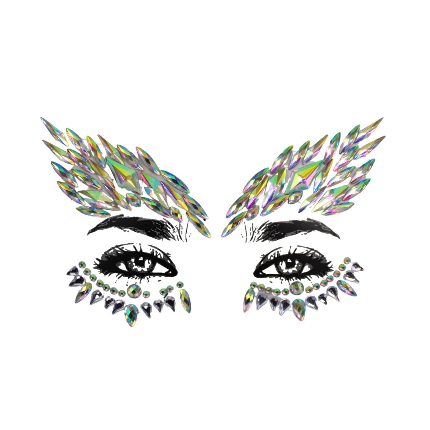 Winged Clear Crystal Stick on Face Jewels (Each) - Walmart.com