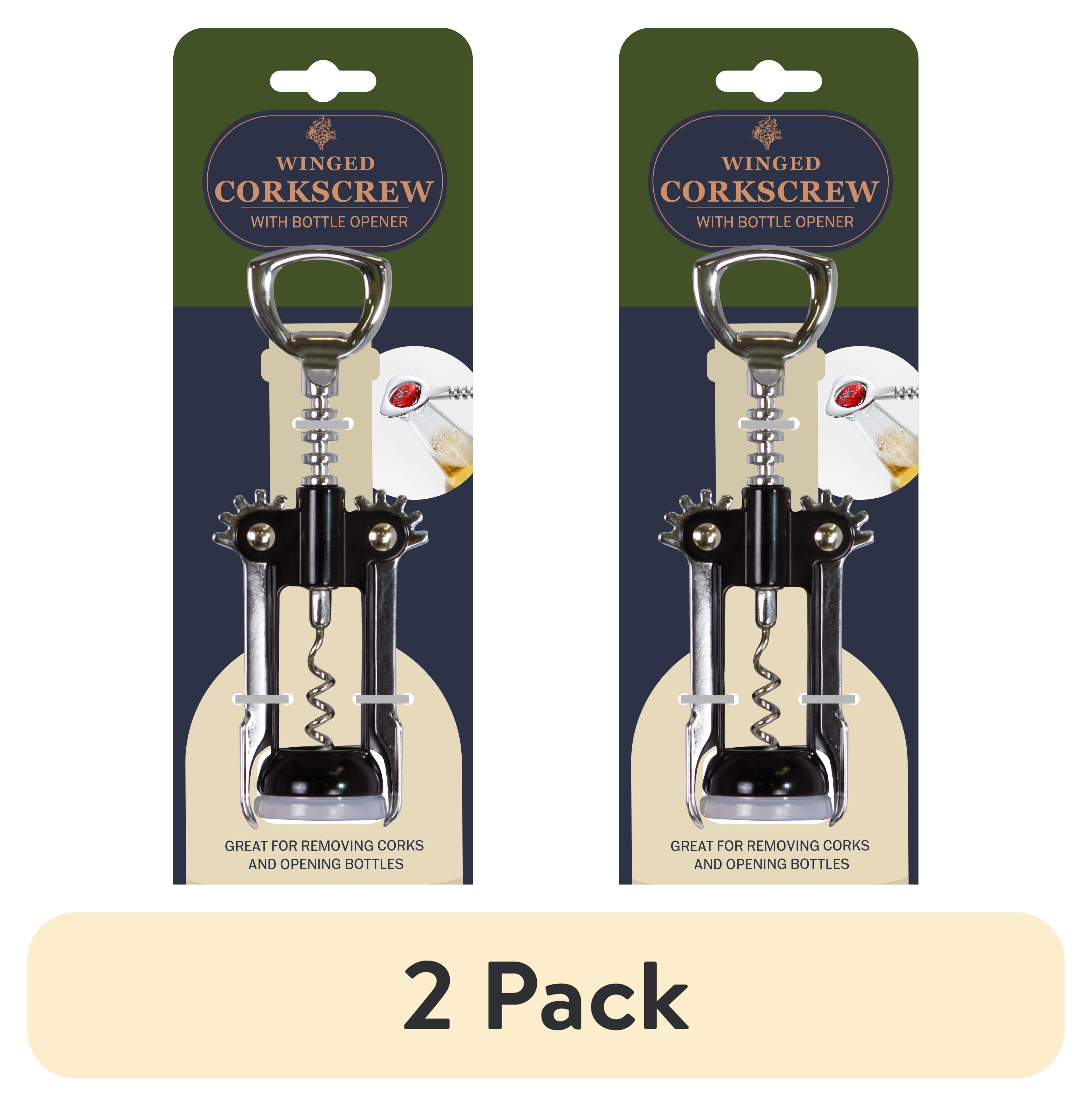 (2 pack) Winged Corkscrew with Bottle Opener - Walmart.com