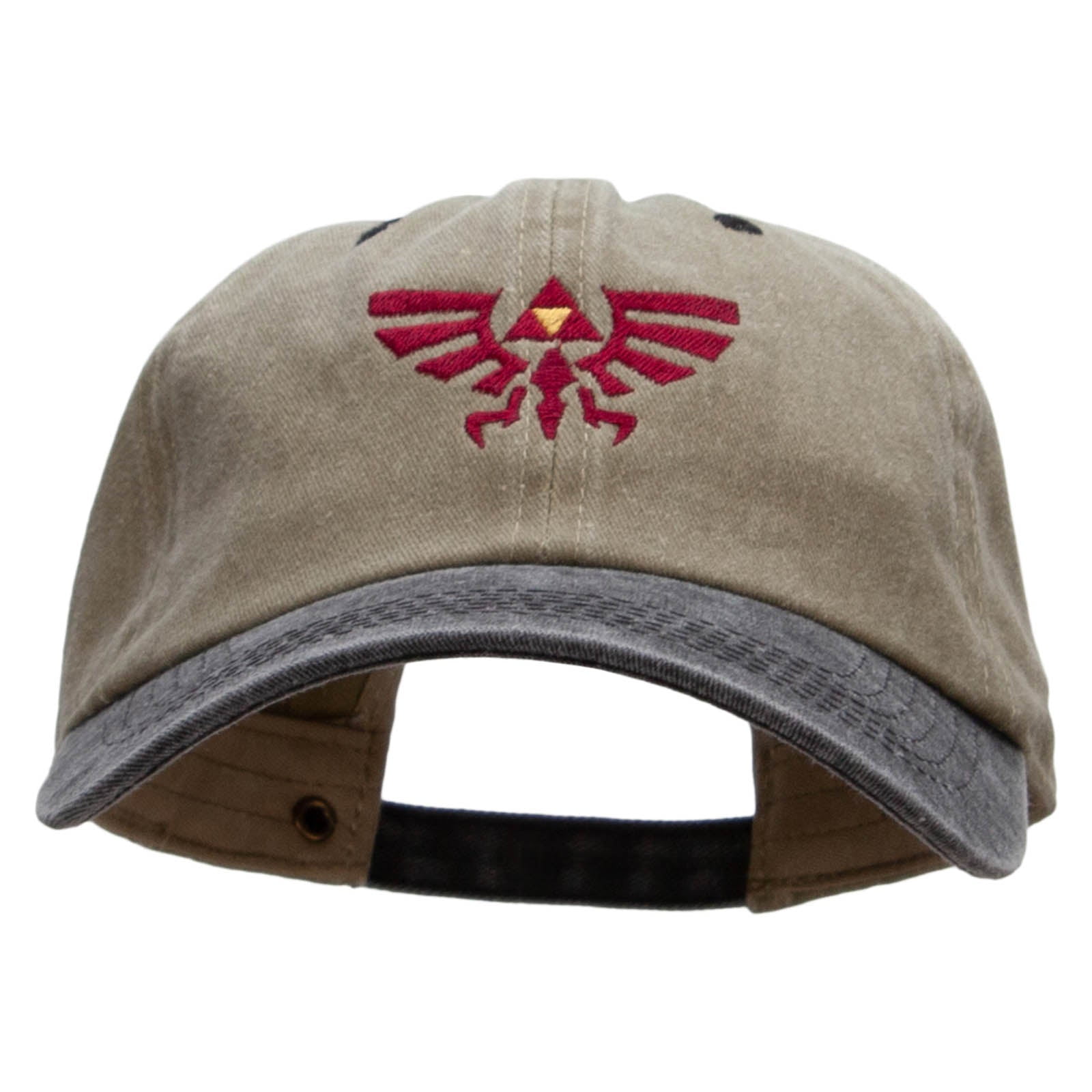 Winged Crest Embroidered Pigment Dyed Wash Caps - Khaki Black OSFM ...