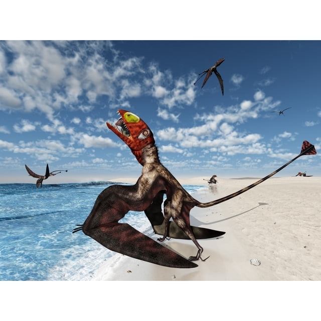 Winged Dimorphodon pluck fish from the Early-Jurassic Tethys Ocean ...
