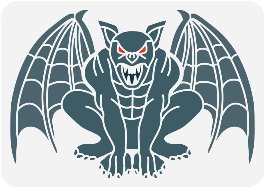 Winged Gargoyle Painting Stencil 8.3x11.7 inch Gargoyle Painting ...