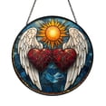 Winged Heart Fantasy Stained Glass Suncatcher – Elegant Window Decor ...
