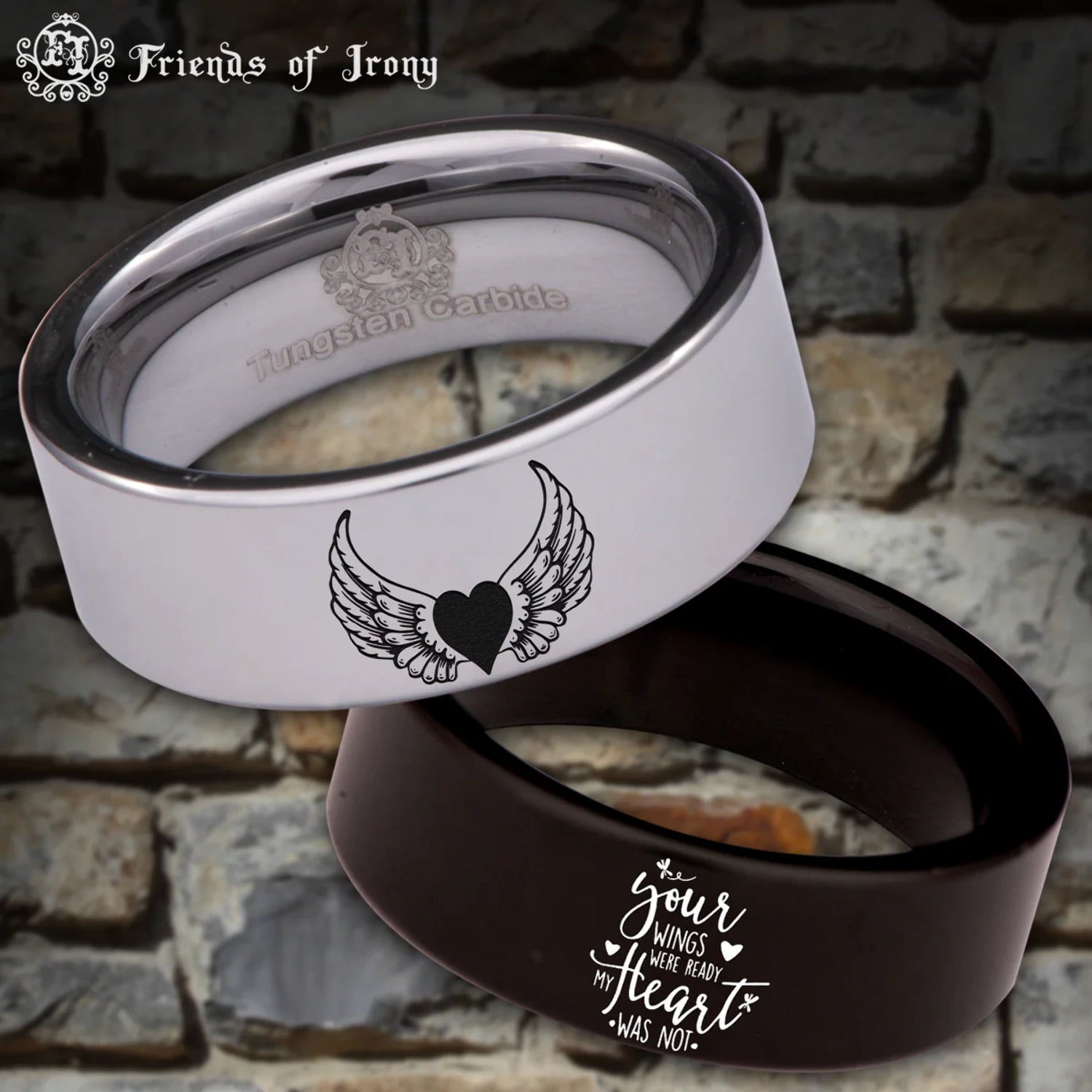 Winged Heart Tungsten Carbide Ring - Walmart.com