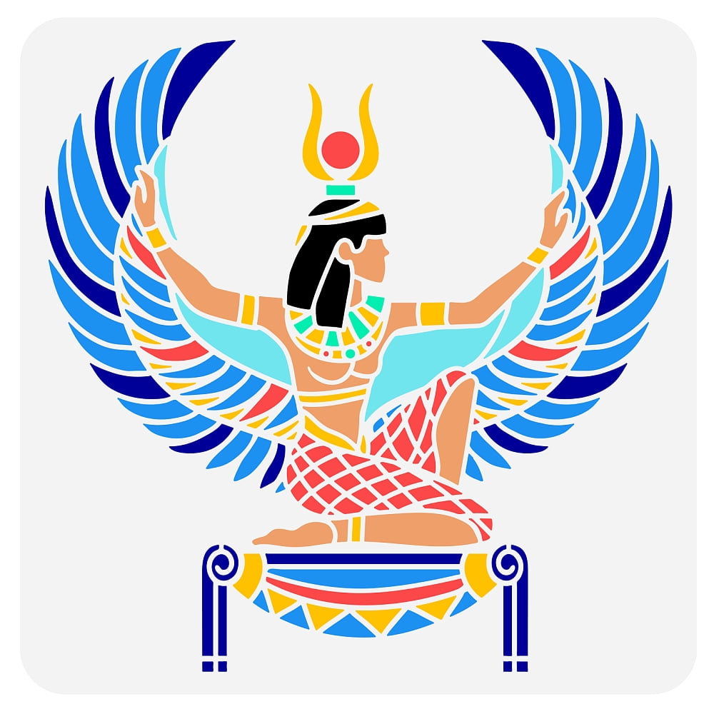 Winged Isis Egypt Painting Stencil 11.8x11.8 inch Hollow Out Egyptian ...