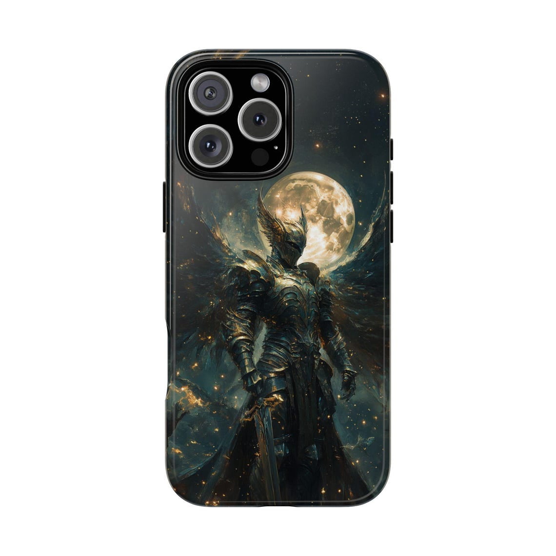 Winged Knight Lunar Warrior Celestial Art Phone Case with iPhone 17 to ...