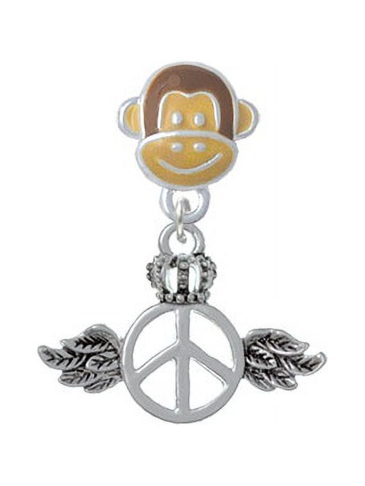 Winged Peace Sign with Crown - Monkey Face Charm Bead - Walmart.com