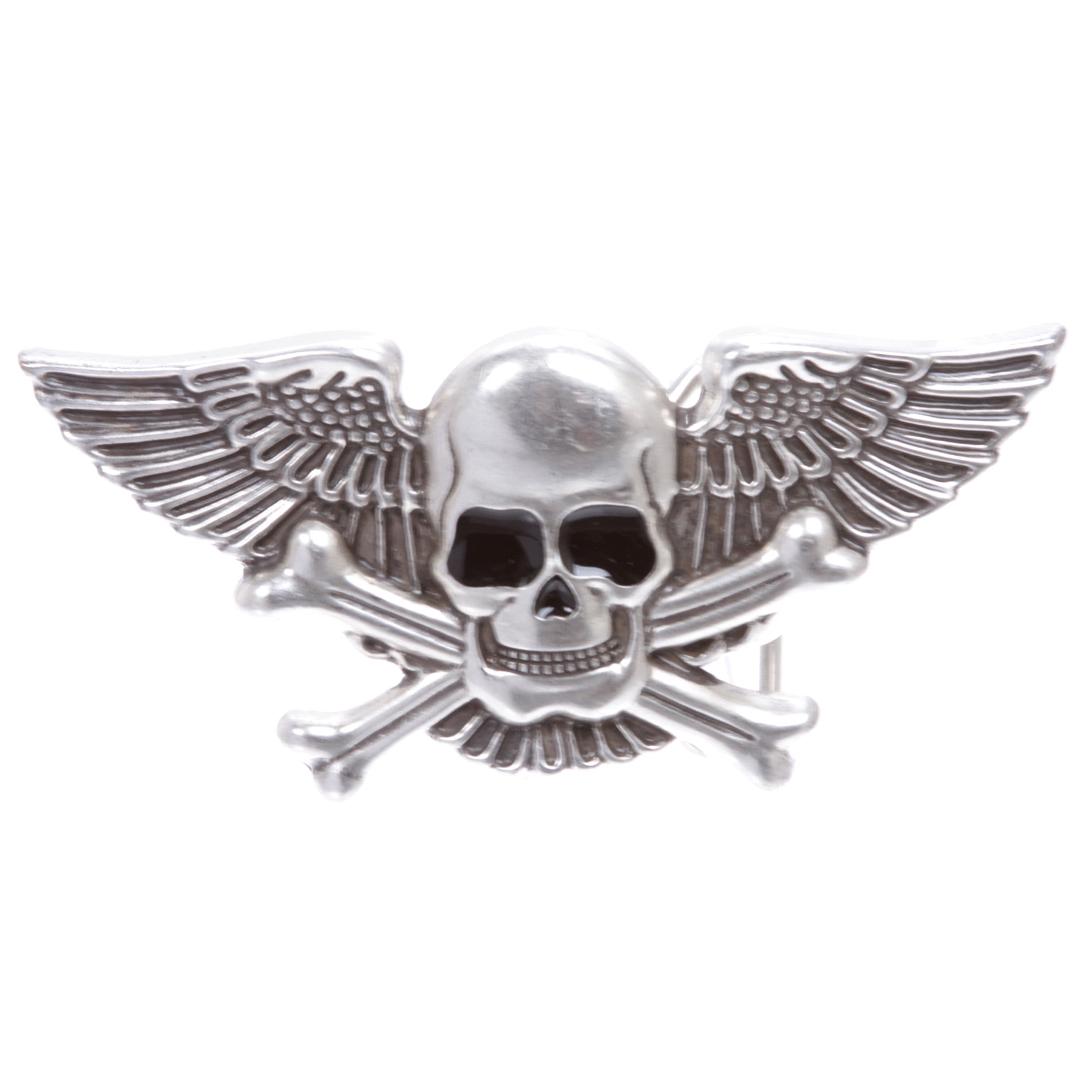 Winged Skull and Cross Bone Pirate Belt Buckle - Walmart.com