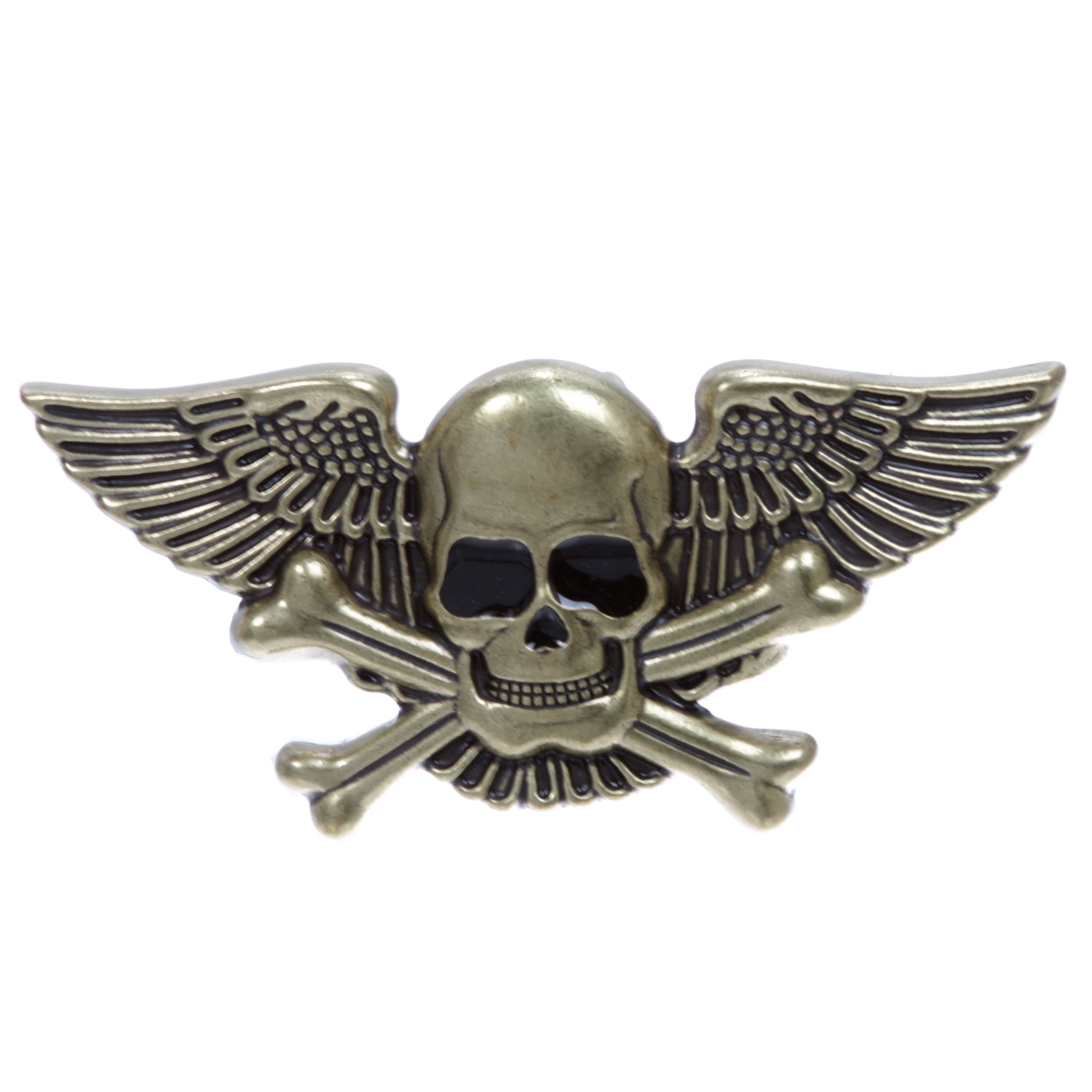 Winged Skull and Cross Bone Pirate Belt Buckle - Walmart.com