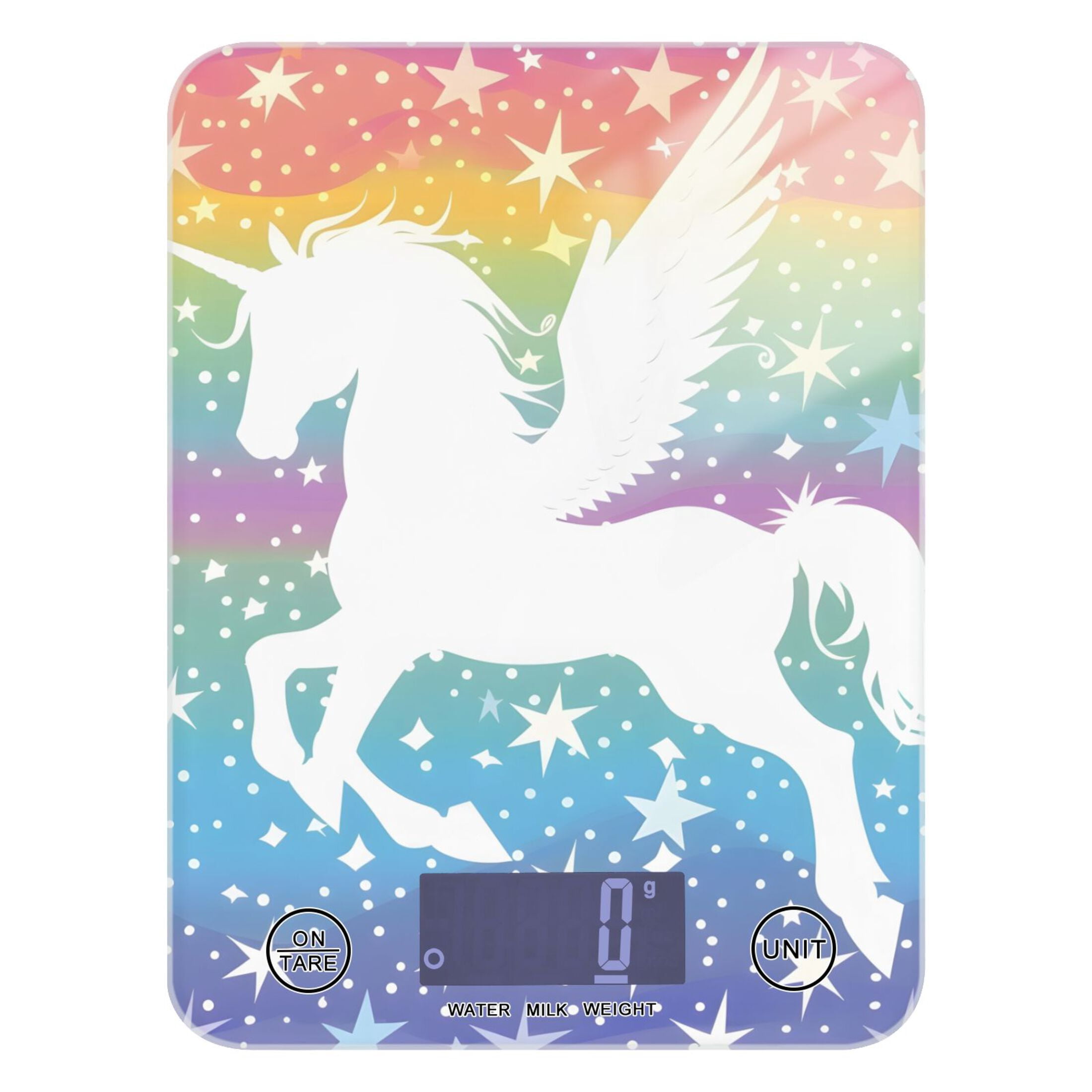 Winged Unicorn Silhouette and Stars Food Scale Multifunction Digital ...