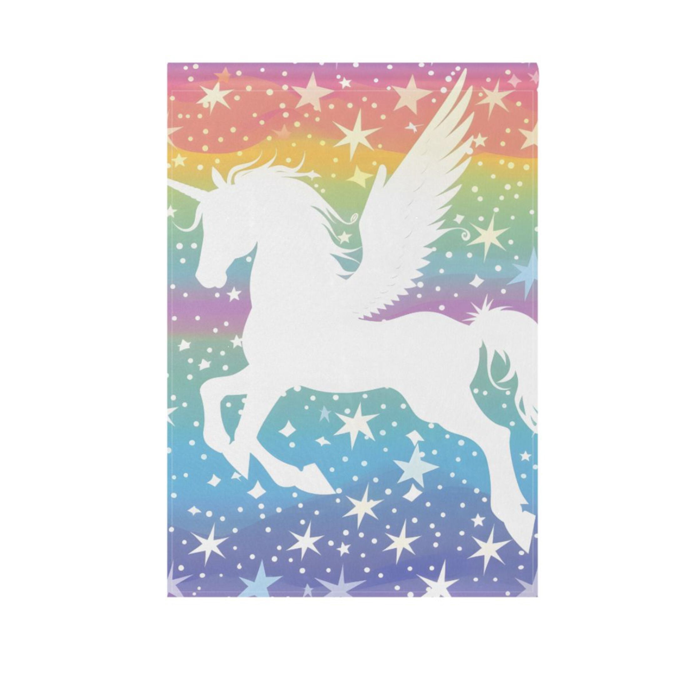Winged Unicorn Silhouette and Stars Garden Flag 28"x40" Double-Sided ...