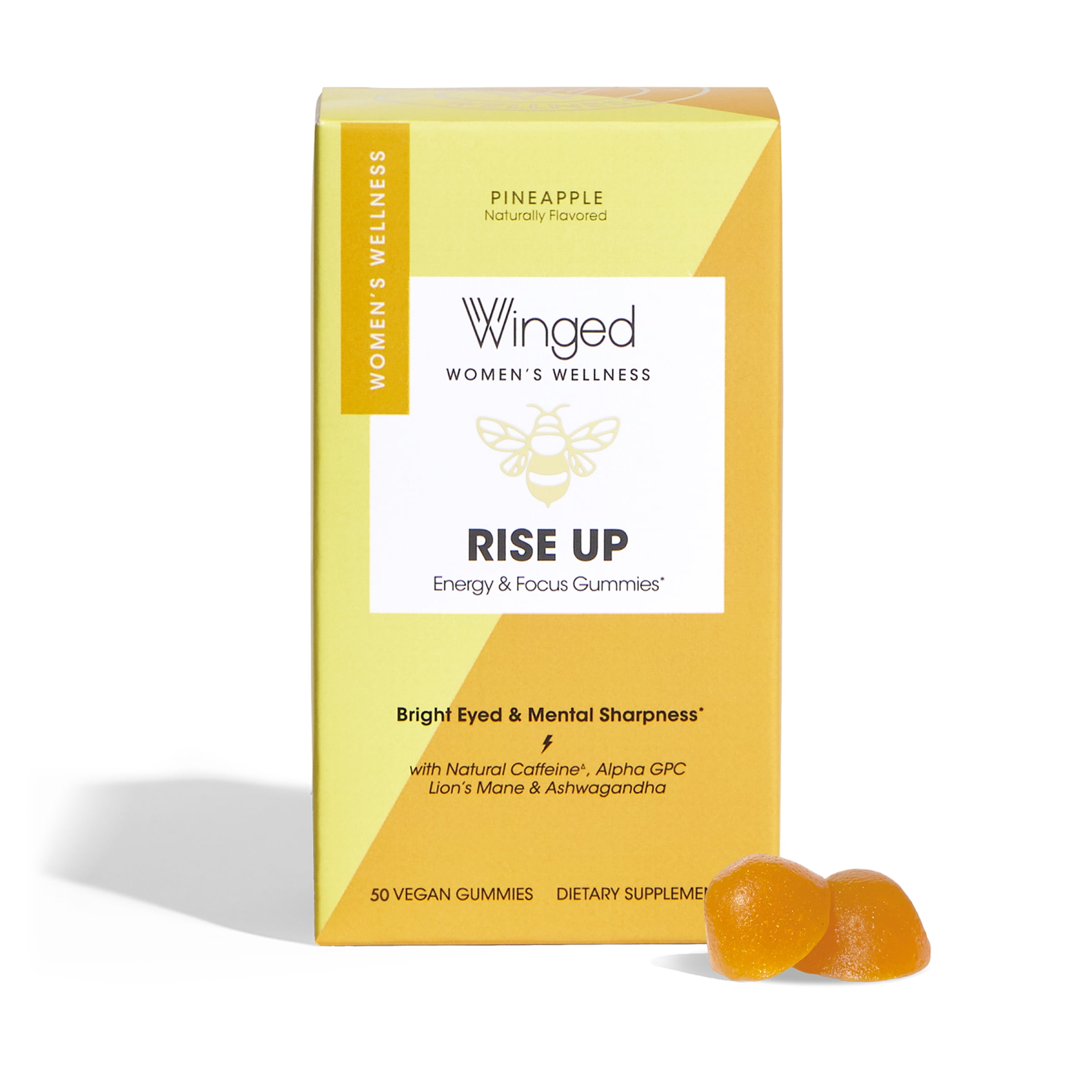 Winged Wellness Rise up Energy & Focus Gummies, Women's Supplement, 50 ...