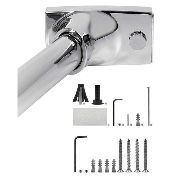 Wingits Curved Shower Rod,SS,60in L,Polished,PK6 WOCONPS5REN - Walmart.com